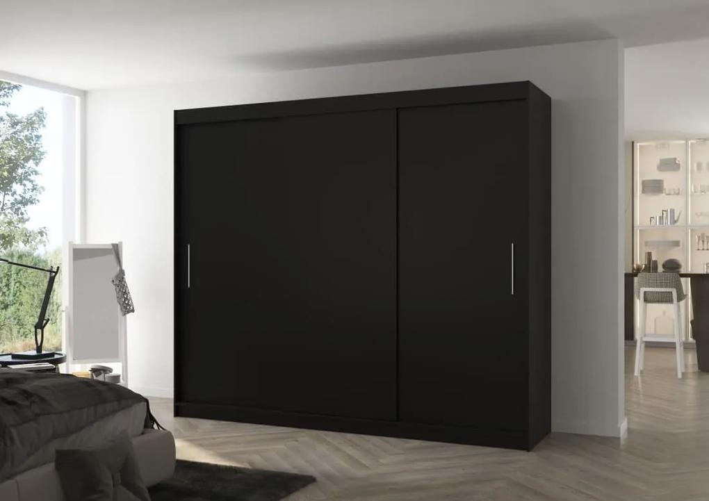Šatní skříň s posuvnými dveřmi Antos - 250 cm Barva: Choco