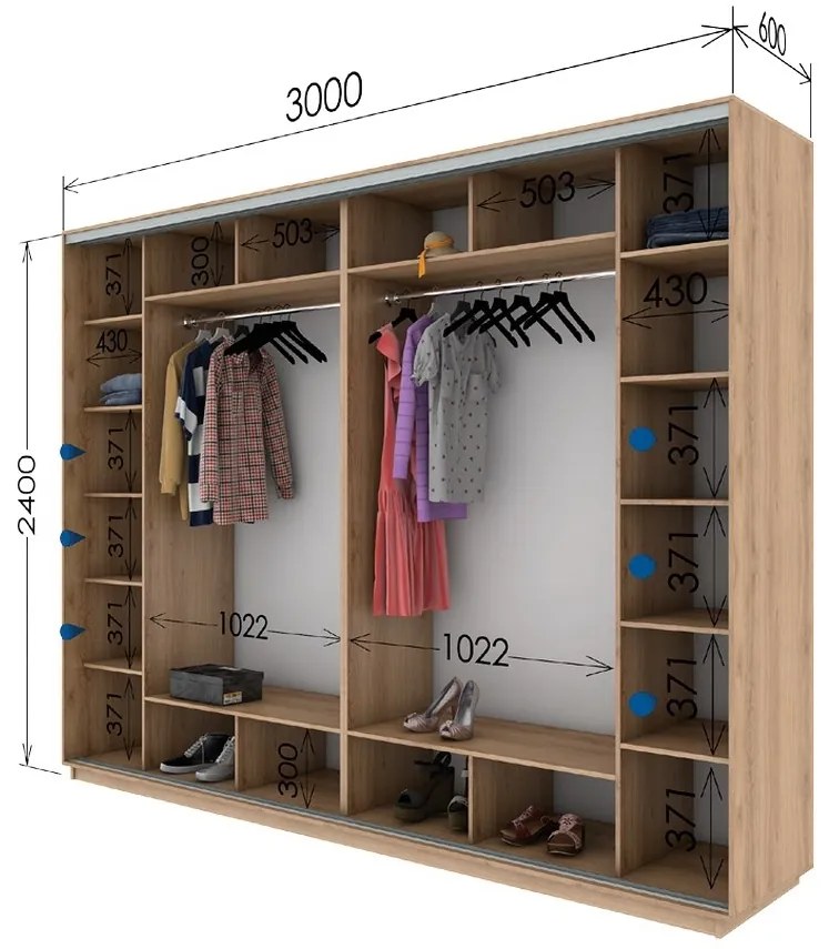 Šatní skříň LAMBDA 300/240 sonoma