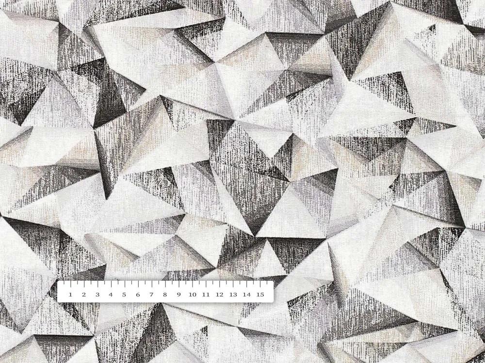 Biante Dekorační běhoun na stůl Porto PRT-008 Šedo-béžové krystaly 35x140 cm