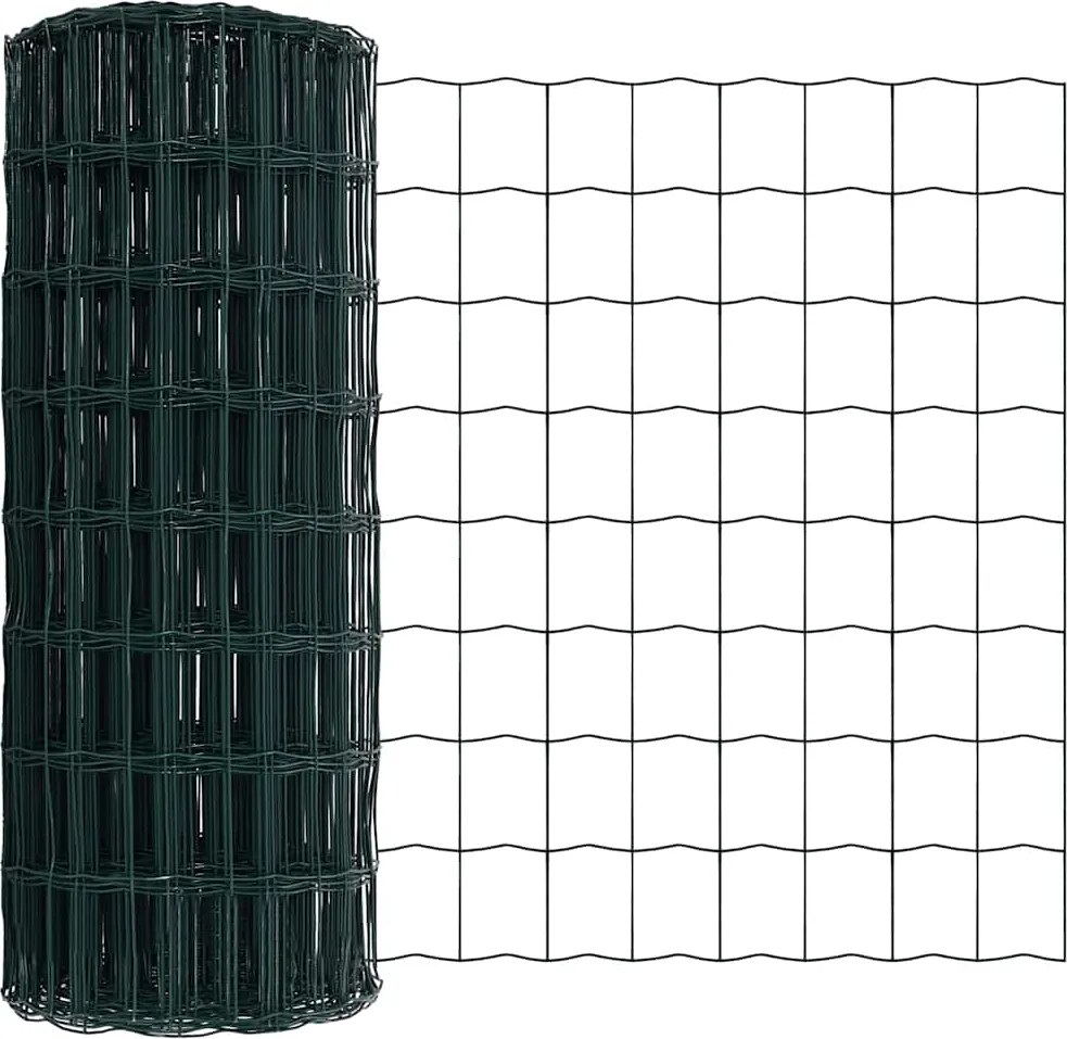 Evropský plot se hroty 50 x 0,4 m Ocel potažená PVC Zelená 3350624