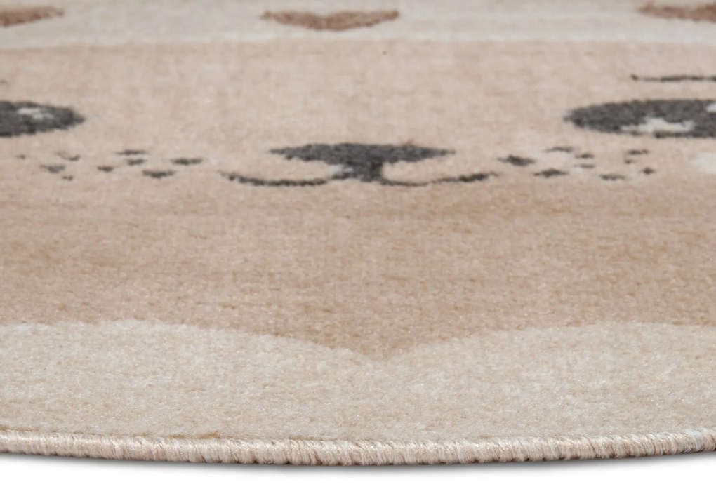 Hanse Home, Dětský koberec Adventures 105963 Cream Beige kruh, 140x140 (průměr) kruh, béžová, dětský pokoj