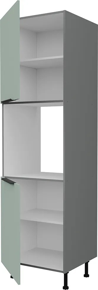 ARIA sa | vysoká skříňka 60 DP-215 2F na vestavnou troubu | 60 cm | ANTI FINGERPRINT povrch | antracit/aquamarine