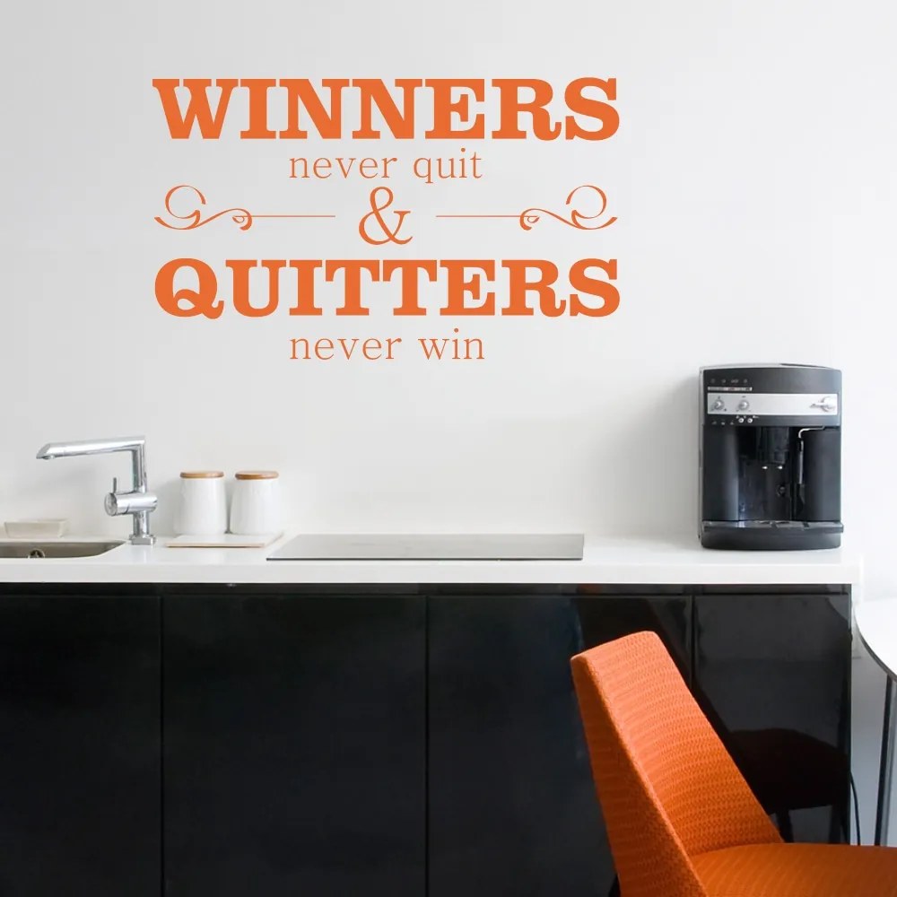 Samolepky na zeď - Winners never quit Barva: Mint, Velikost: 45x27 cm