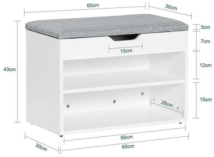 Sobuy FSR25-HG Lavice na boty Lavička na boty Stojan na boty Botník Světle šedá