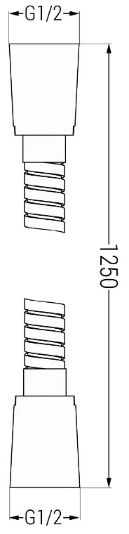 Mexen příslušenství, Sprchová hadice 125 cm, ocelová, chromová, 79435-00