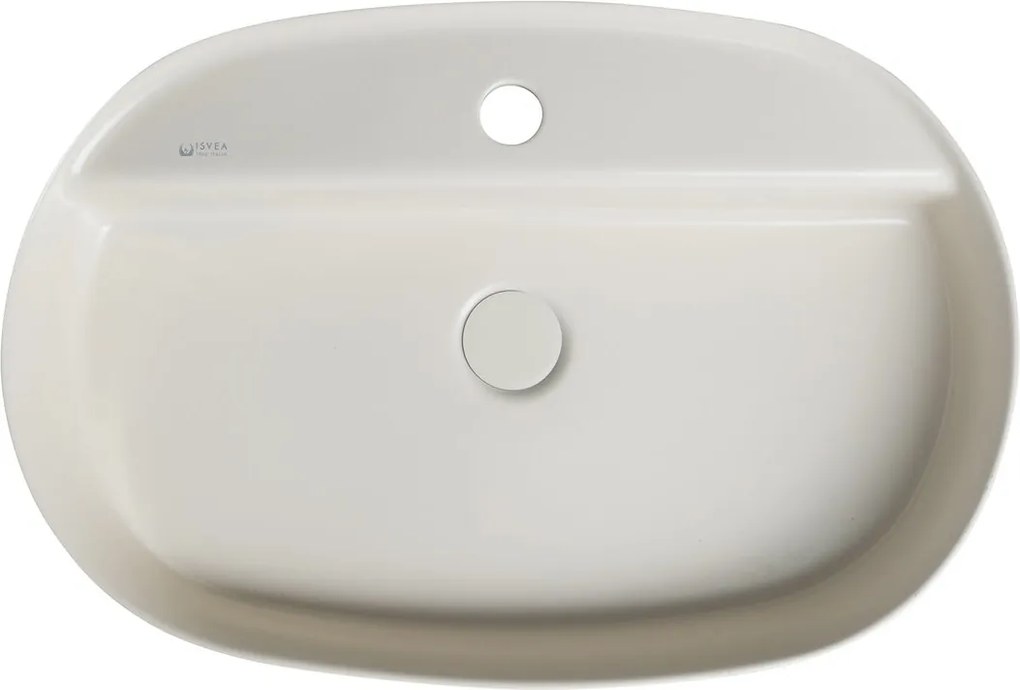 Isvea Isvea, INFINITY OVAL keramické umyvadlo na desku, 60x40 cm, Ivory, 10NF65060-2K