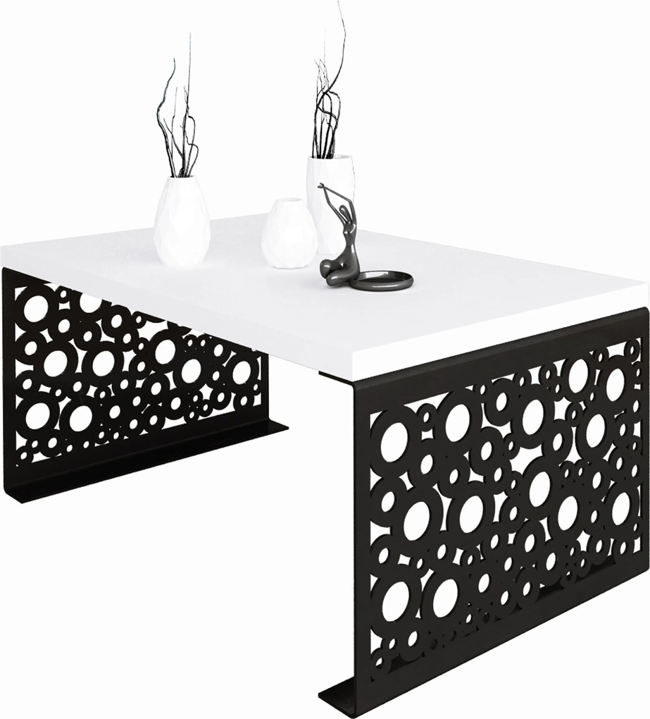 ADRK Furniture Konferenční stolek RINA 100x60 CT-RIN-B-W