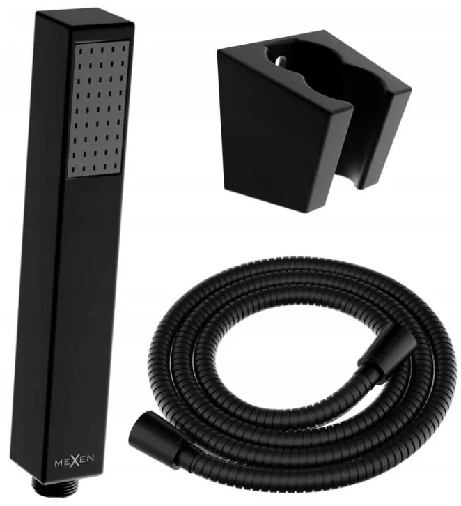 Mexen příslušenství - 1-bodový ruční sprchový set R-77, černá, 785776053-70