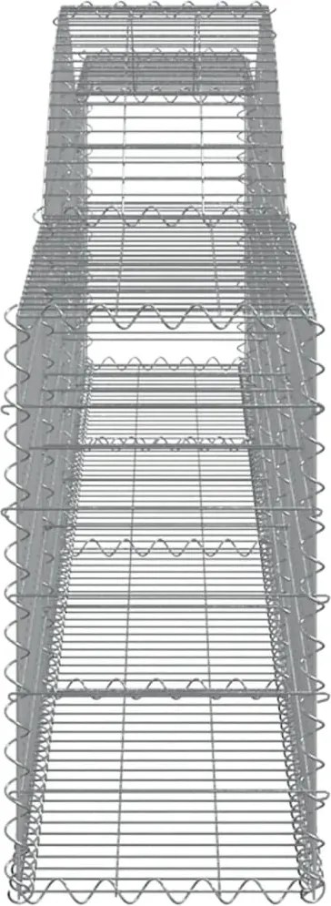 Klenuté gabionové koše 2 ks 400x30x60/80 cm pozinkované železo 3146840