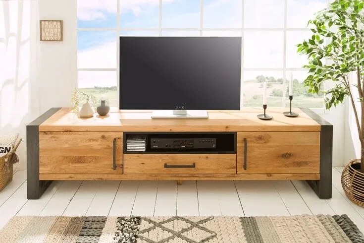 Designový stolek pod TV z masivu Thor Dub 200cm