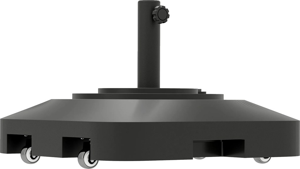 Stojan na slunečník Outsunny do 25 kg, plnitelný s kolečky, čtvercový držák slunečníku, stabilizátor pro slunečníky s průměrem Ø38/48 mm, vhodný na ba