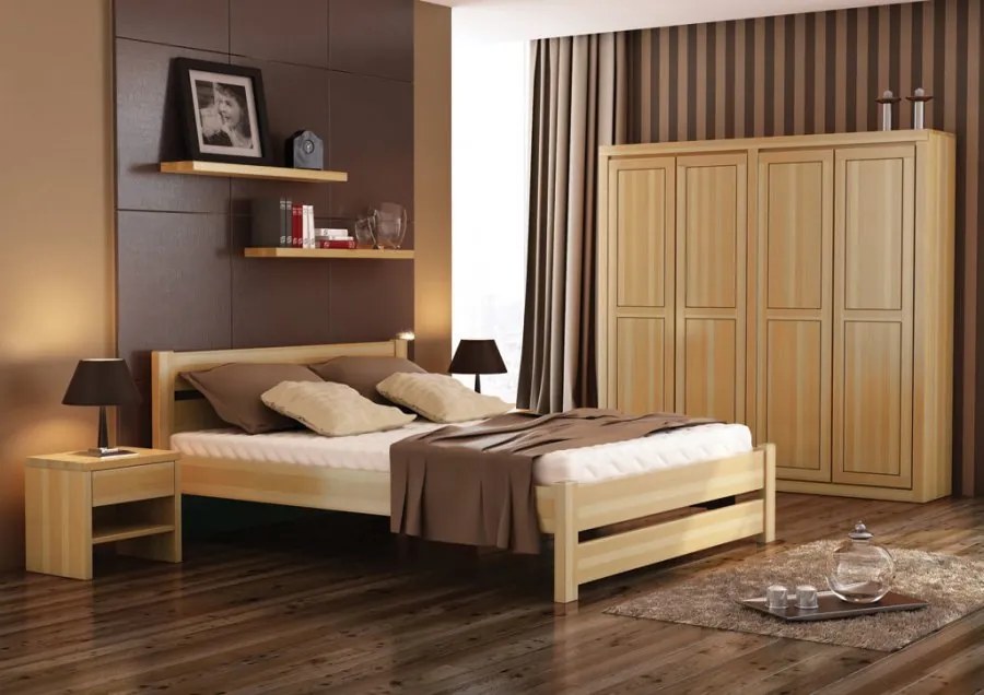 Casarredo - Komfort nábytek Masivní postel KL-160, 100x200, dřevo buk, výběr moření | barva: moření gray
