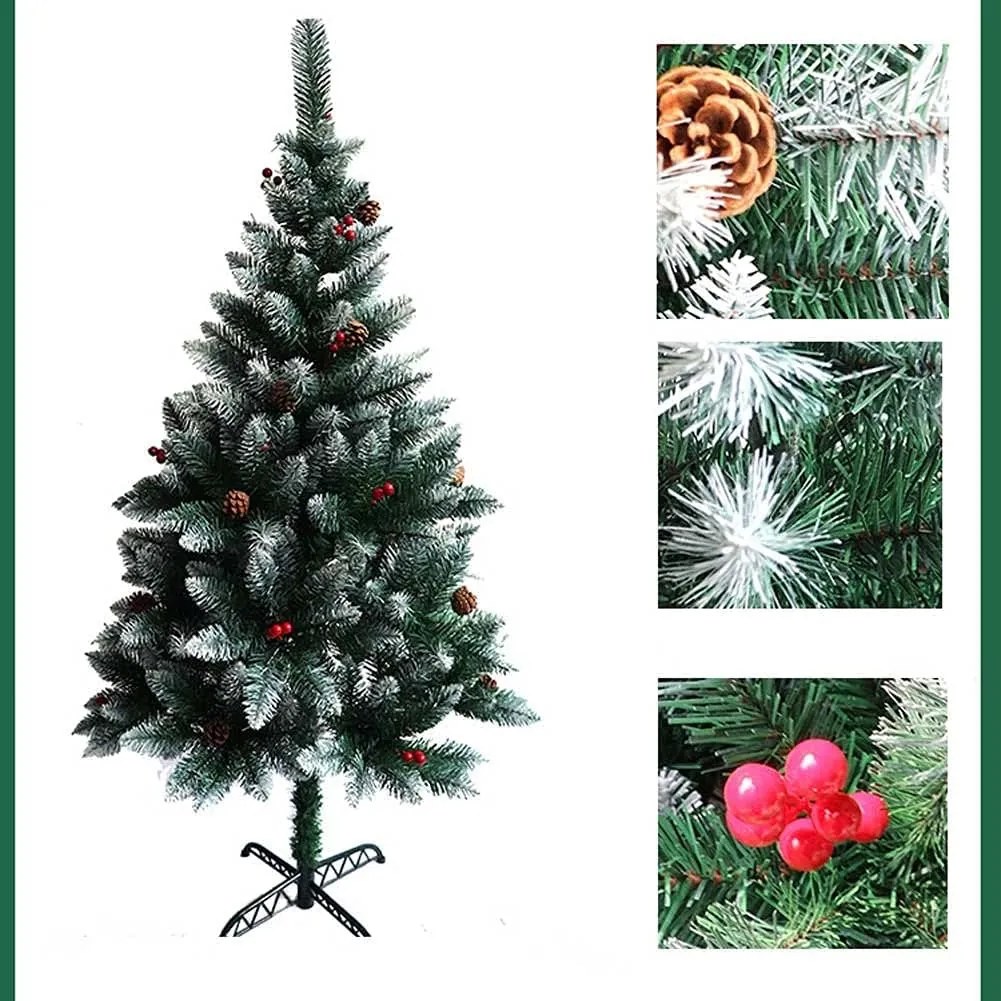 Umělý vánoční stromek, jedle se šiškami a bobulemi, 180cm