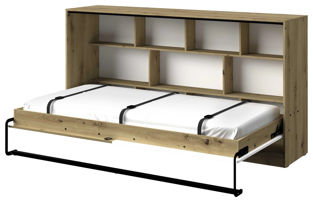 Výklopná postel 90 NERO 16 Domel 110/50/213 barva: dub artisan/bílý mat