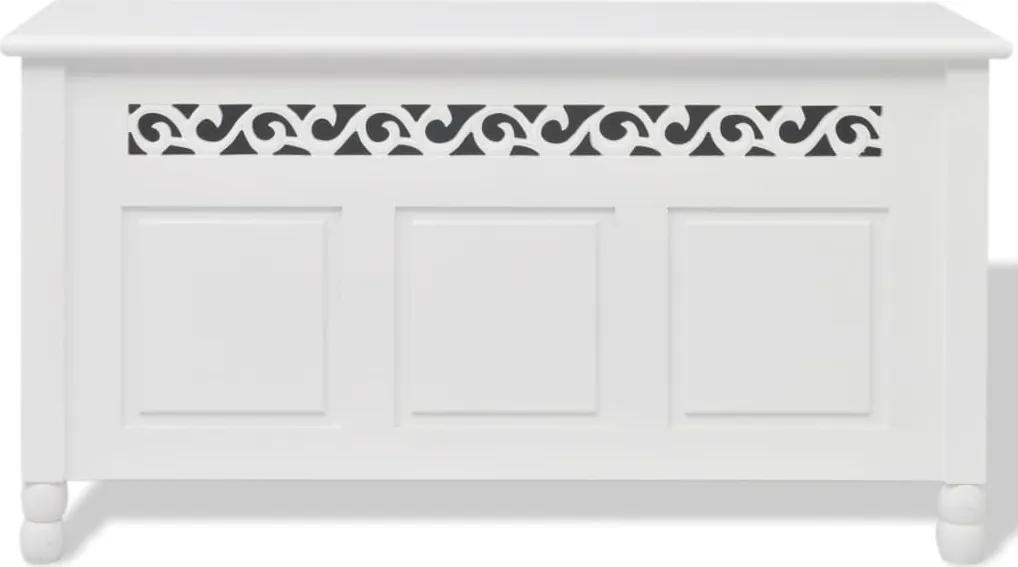 vidaXL Úložná lavice v barokním stylu MDF bílá [242646]