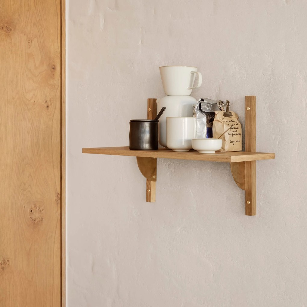 FERM LIVING Police Sector Single, Narrow, Natural Oak, Mosaz