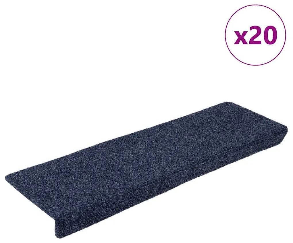Schodové rohože samolepicí 20 ks 65 x 21 x 4 cm antracitové s obdélníkovým okrajem 3365720