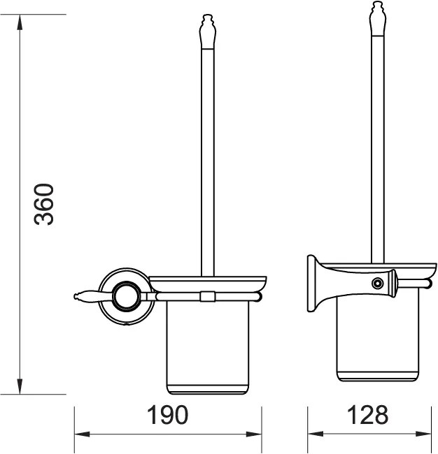 Ferro - WC kartáč ANTICA, bronz, AAI14BR