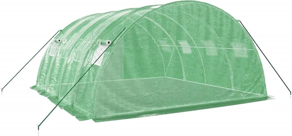 Skleník s ocelovým rámem zelený 16 m² 4 x 4 x 2 m 3188061