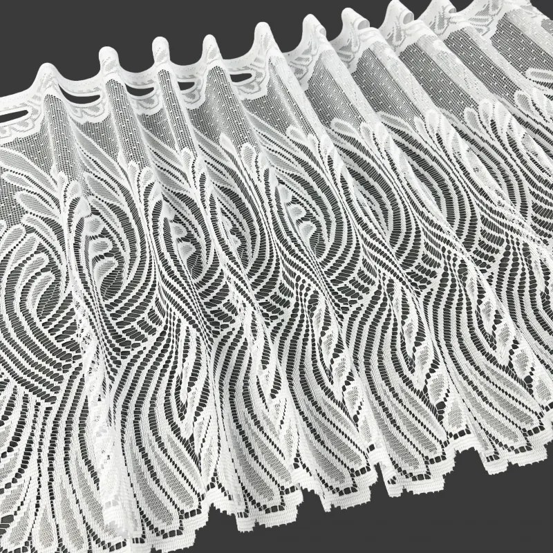 Vitrážová žakárová záclona 4648 - výška 40,60,90 cm , metráž