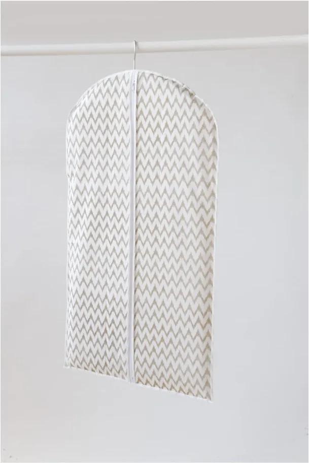 Bílý textilní závěsný obal na šaty Compactor Clear, délka 100 cm
