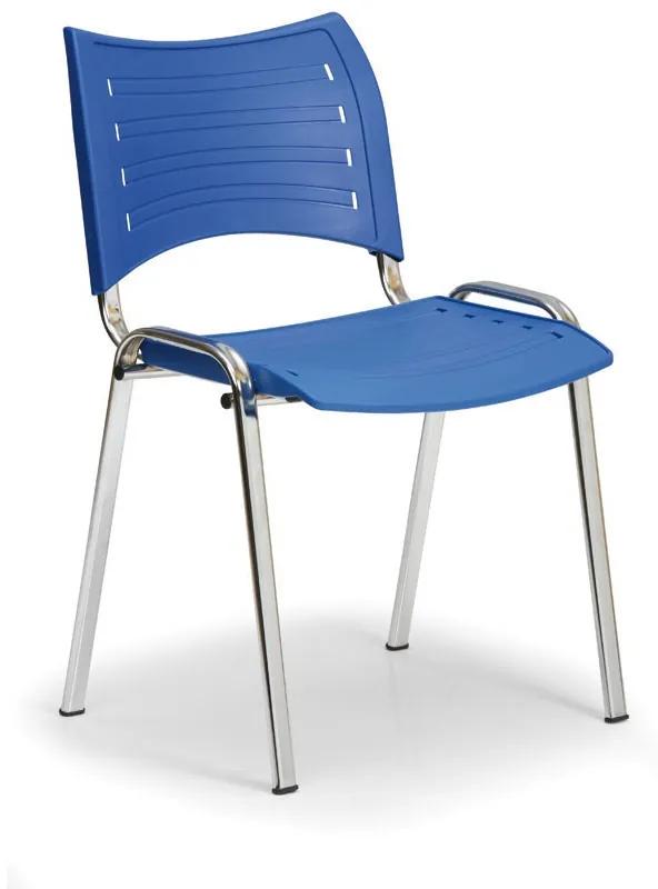 Plastová židle SMART, chromované nohy, černá