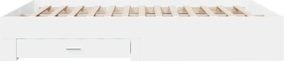 Rám postele se zásuvkami bílý 150 x 200 cm kompozitní dřevo 3280377