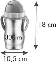 TESCOMA Dětská termoska s brčkem BAMBINI 300 ml, nerez, růžová
