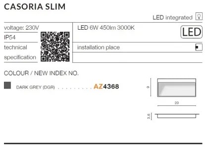 LED vnější nástěnné osvětlení Casoria R černé