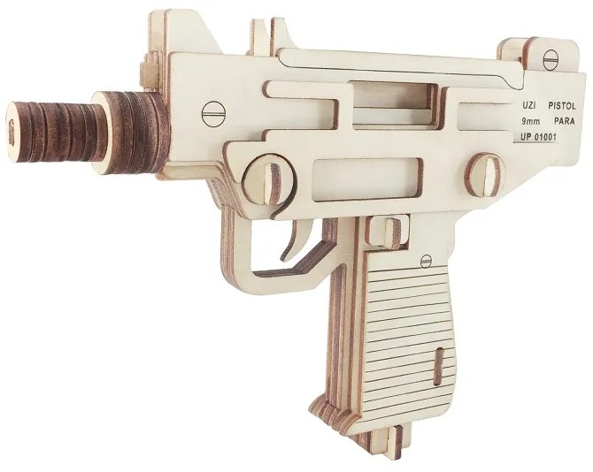 Woodcraft construction kit Woodcraft Dřevěné 3D puzzle Pistole UZI