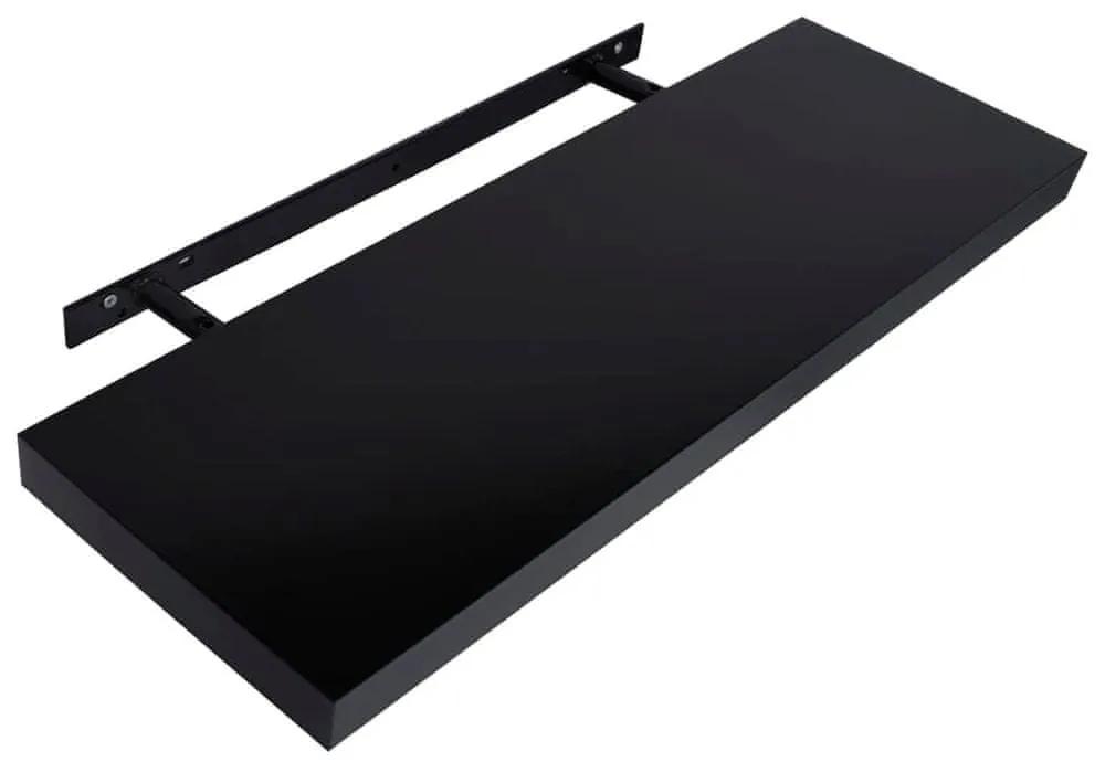 Petromila Plovoucí nástěnné police 2 ks černé 100 x 20 x 3,8 cm