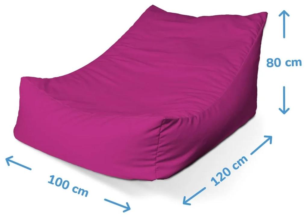 Sablio Sedací vak Lounge Bledě růžové pletení - 120 x 100 x 80 cm