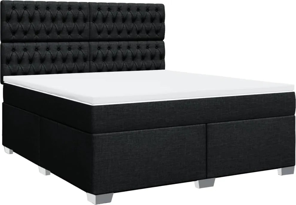 Box spring postel s matrací černá 180x200 cm textil 3290576