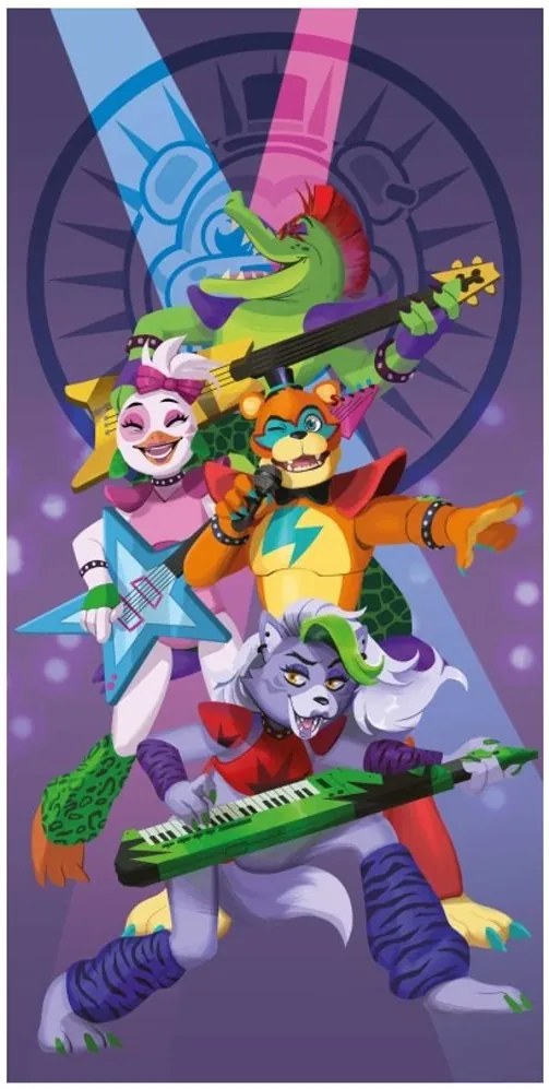 Bavlnená plážová osuška Pět nocí u Freddyho - Five Nights at Freddy's - 100% bavlna - 70 x 140 cm