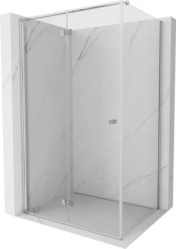 Mexen Mist-F T, 1-křídlý ​​skládací sprchový kout levý 85 x 120 cm, čiré sklo, chromový profil, 8A6T-085-120-01-00-L
