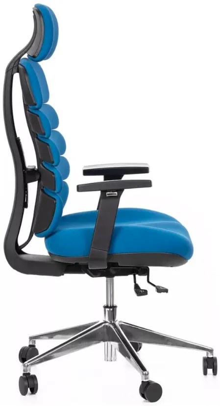 MERCURY STAR Kancelářská ergonomická židle SPINE s podhlavníkem — látka, nosnost 130 kg Šedá