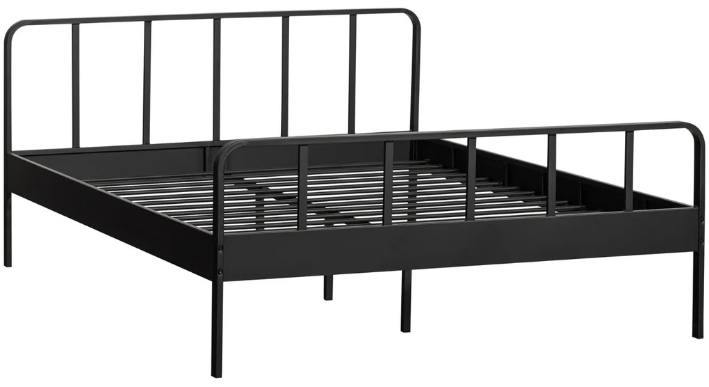 OnaDnes -20% Hoorns Černá kovová dvoulůžková postel Sheldon 160 x 200 cm