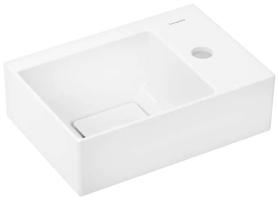 Hansgrohe Xevolos E - Umývátko 36x25 cm, bez přepadu, otvor pro baterii vpravo, SmartClean, bílá 61086450