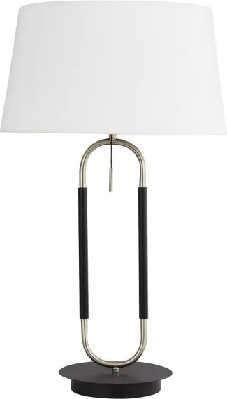 Searchlight EU41431SS Velká stolní lampa JAZZ satin & BÍLÉ SAMETOVÉ stínidlo