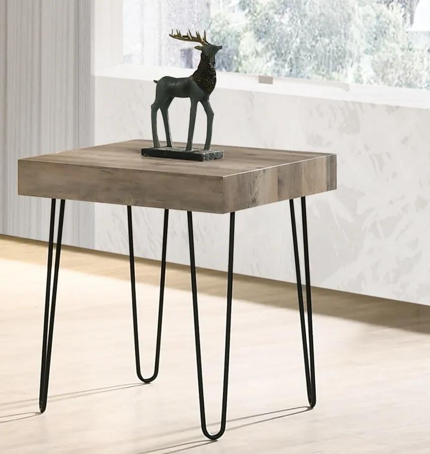 Konferenční stůl LOFT 99 3D, 110x55 cm, fólie dekor dřeva, kov černý lak mat