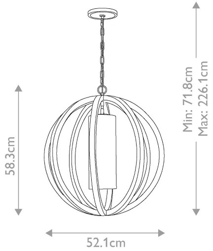 Elstead FE-ALLIER-P-S-LW - Lustr na řetězu ALLIER 1xE27/60W/230V dub