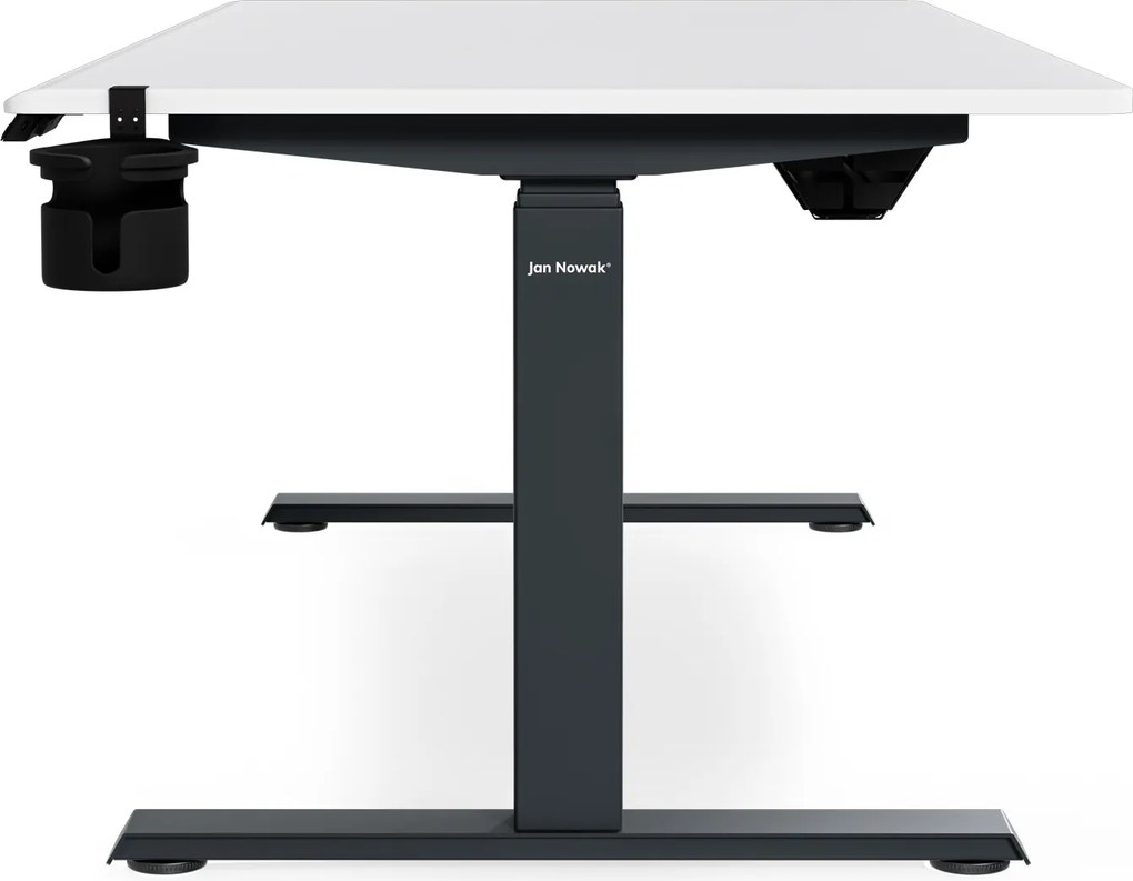 Elektrický stůl s nastavením výšky ergonomický antracitově-bílý, 1600x800 mm: ARIA