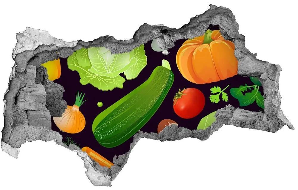 Wallmuralia Samolepící nálepka Barevná zelenina 95x73 cm