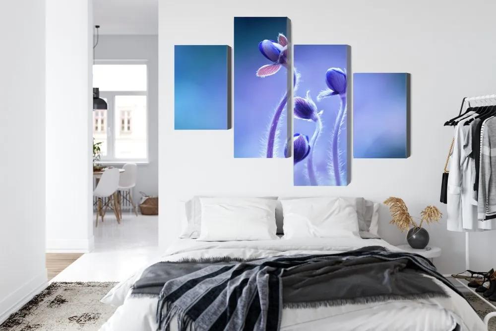 Vícedílný obraz Jemné Květiny V Makro Měřítku Nedostatek Nedostatek Přírodní plátno 240x150