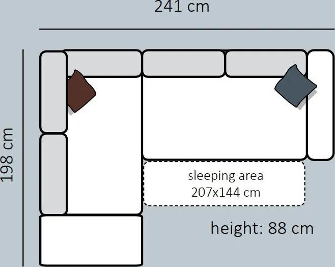 Casarredo - Komfort nábytek Rohová sedací souprava NEWPORT s taburetem, rozkládací, výběr barev | Umístění rohu: roh na levé straně,potah: nubuk 26