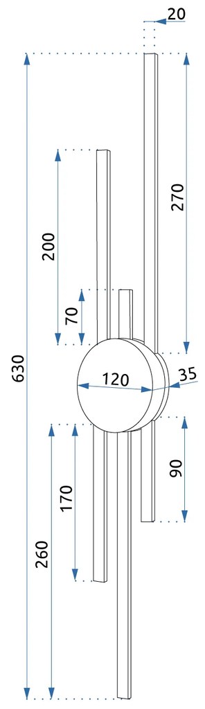 Toolight Nástěnné svítidlo LED APP1437-W BLACK GOLD