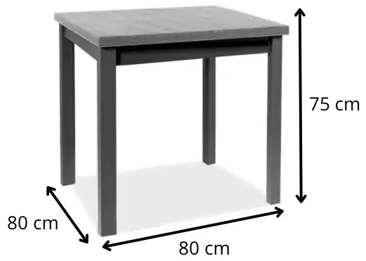 Jídelní stůl Adam 80 cm kašmír/dub cremona torro