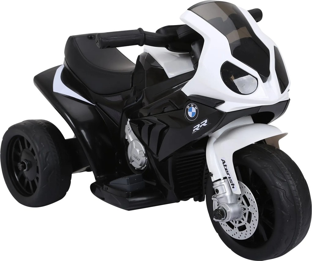 HOMCOM Dětská elektrická motorka BMW S1000RR s hudbou a světlomety, elektrická motorka pro děti 18-36 měsíců, černá | Aosom
