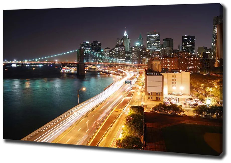 Wallmuralia Foto obraz na plátně New York noc 100x70 cm