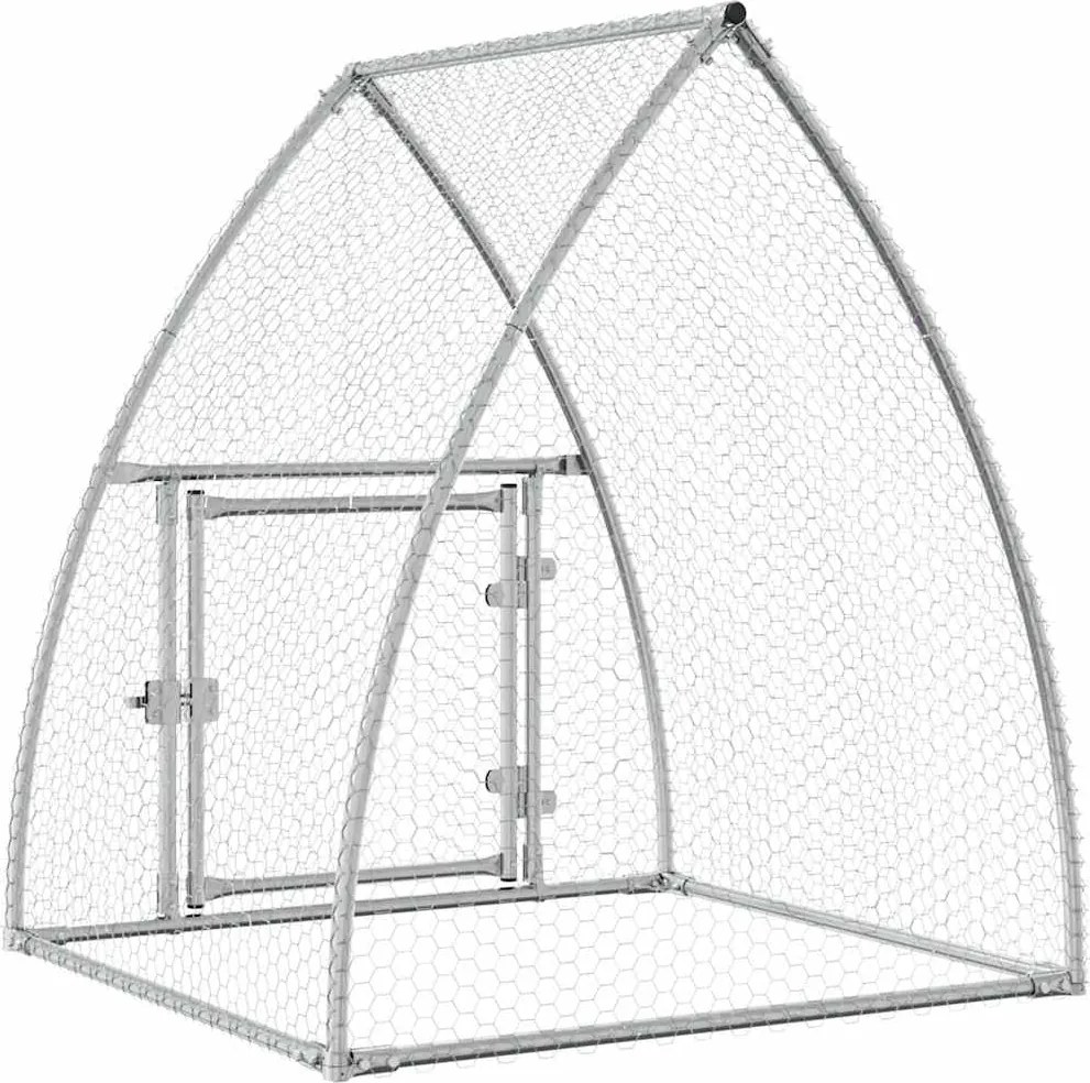 Klec pro kuřata stříbrná 100 x 105 x 120 cm pozinkovaná ocel 172552